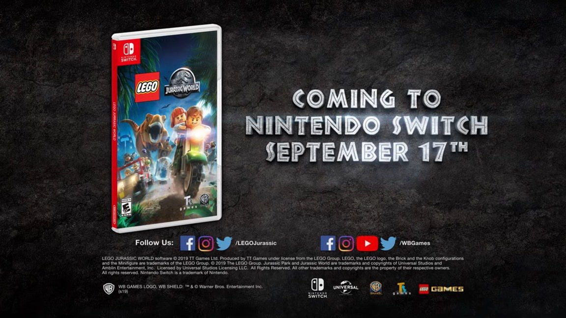 Annunciato LEGO Jurassic World per Nintendo Switch!
