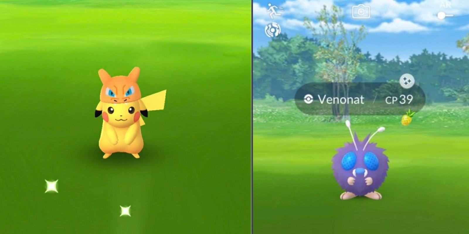 Pikachu con il berretto di Charizard e Venonat cromatico in arrivo su ...