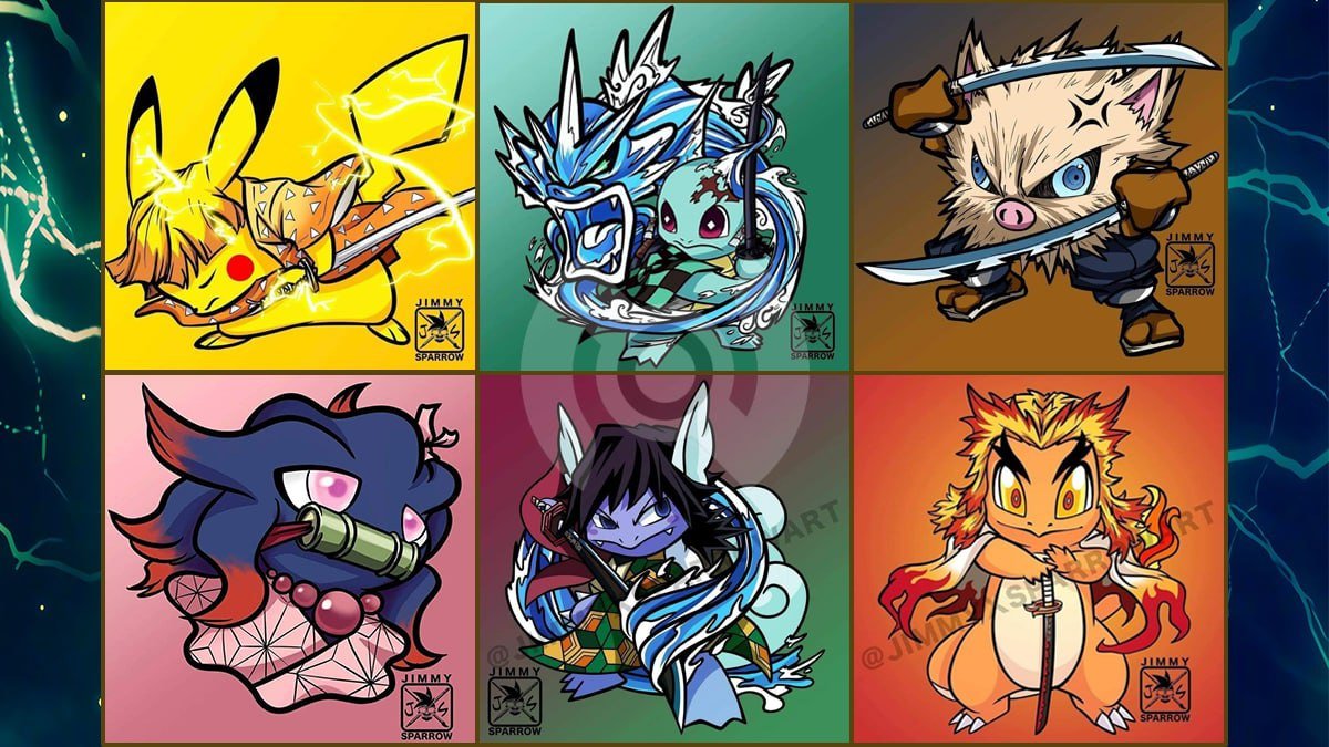 Ecco come sarebbero i personaggi di Demon Slayer se fossero dei Pokémon