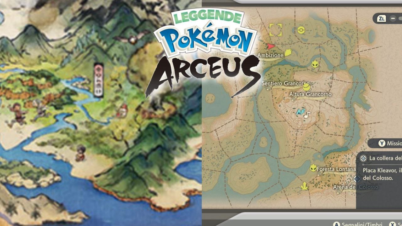 Uno sguardo alla mappa di Hisui in Leggende Pokémon: Arceus