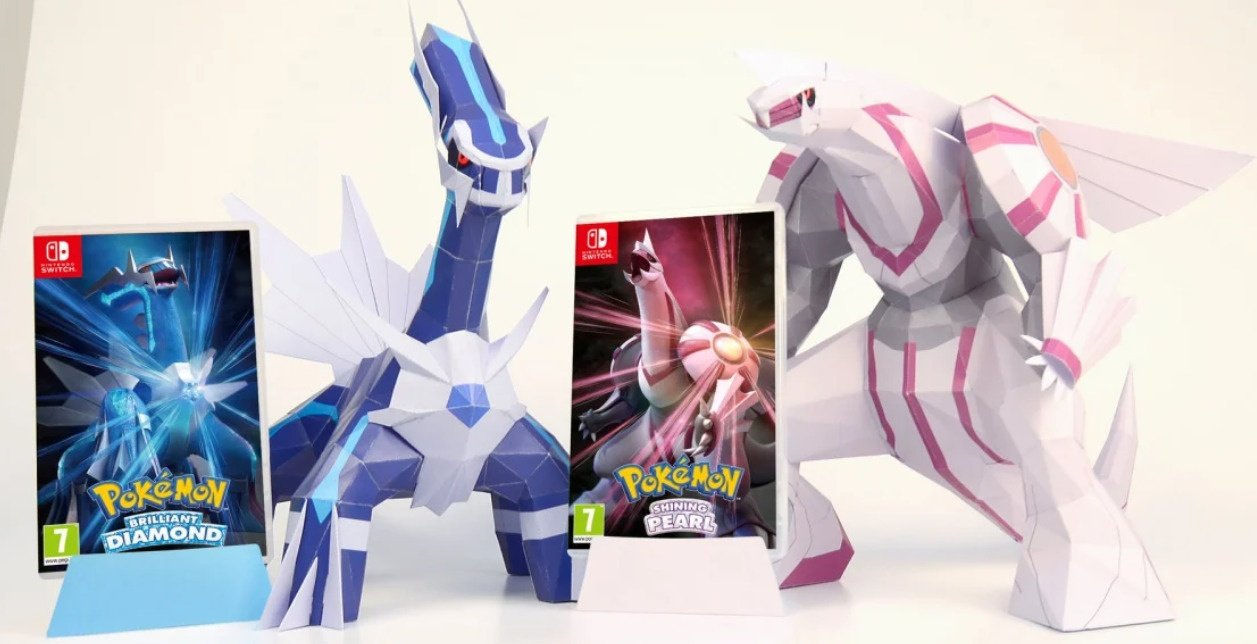 Disponibili i modelli papercraft da costruire di Dialga e Palkia